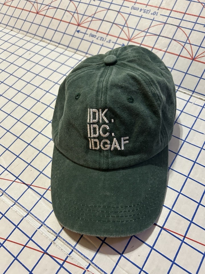 IDK IDC IDGAF Flex Fit Hat Round Bill Baseball Adult Nerd Funny Mom Dad ...