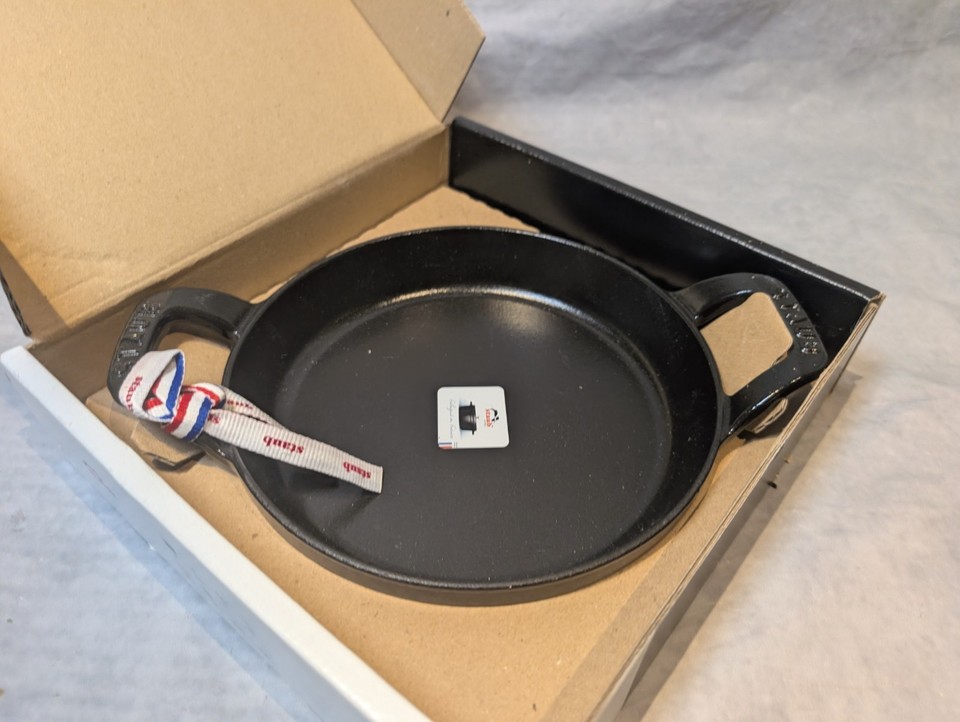 STAUB Cast Iron Double Handle Fry Pan 20 Cm Black New In Box | eBay UK