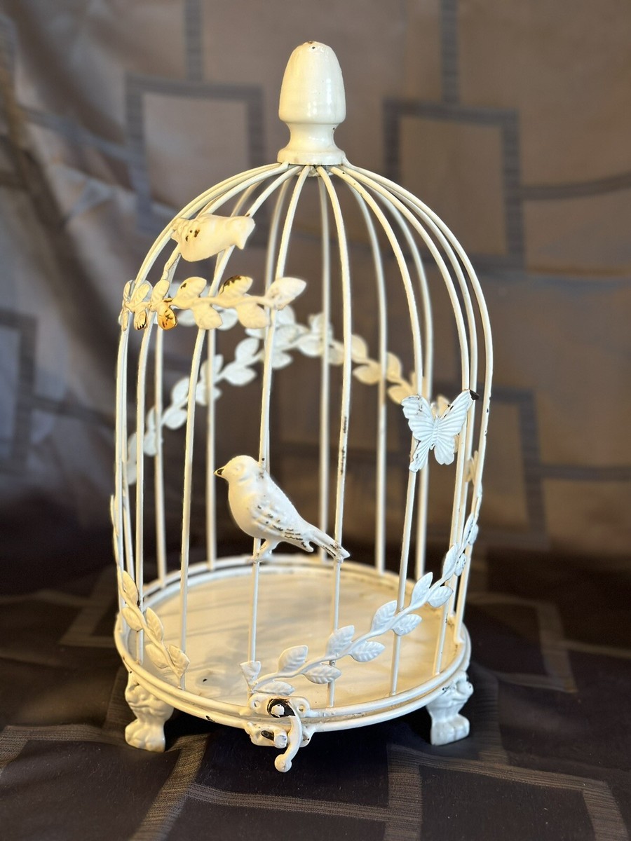 Wrought Iron Decorative Bird Cage Antique Victorian Ornate Painted