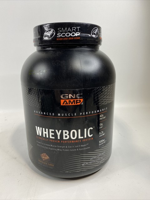 GNC Amp Wheybolic Protein Powder Chocolate Fudge 3 LB - 25 Servings for ...