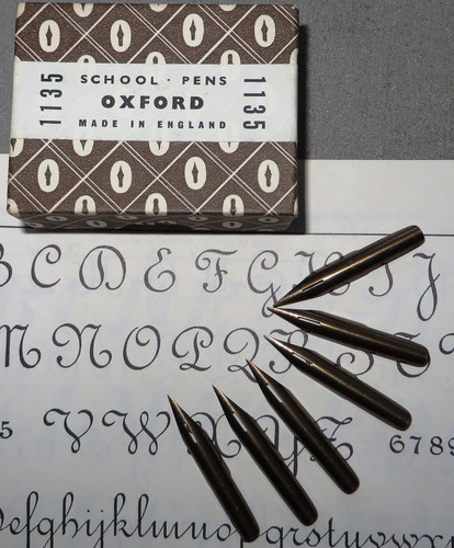 6 VINTAGE RARE OLD/NEW JOSEPH GILLOTTS #1135 OXFORD PEN NIBS+DRAW ...