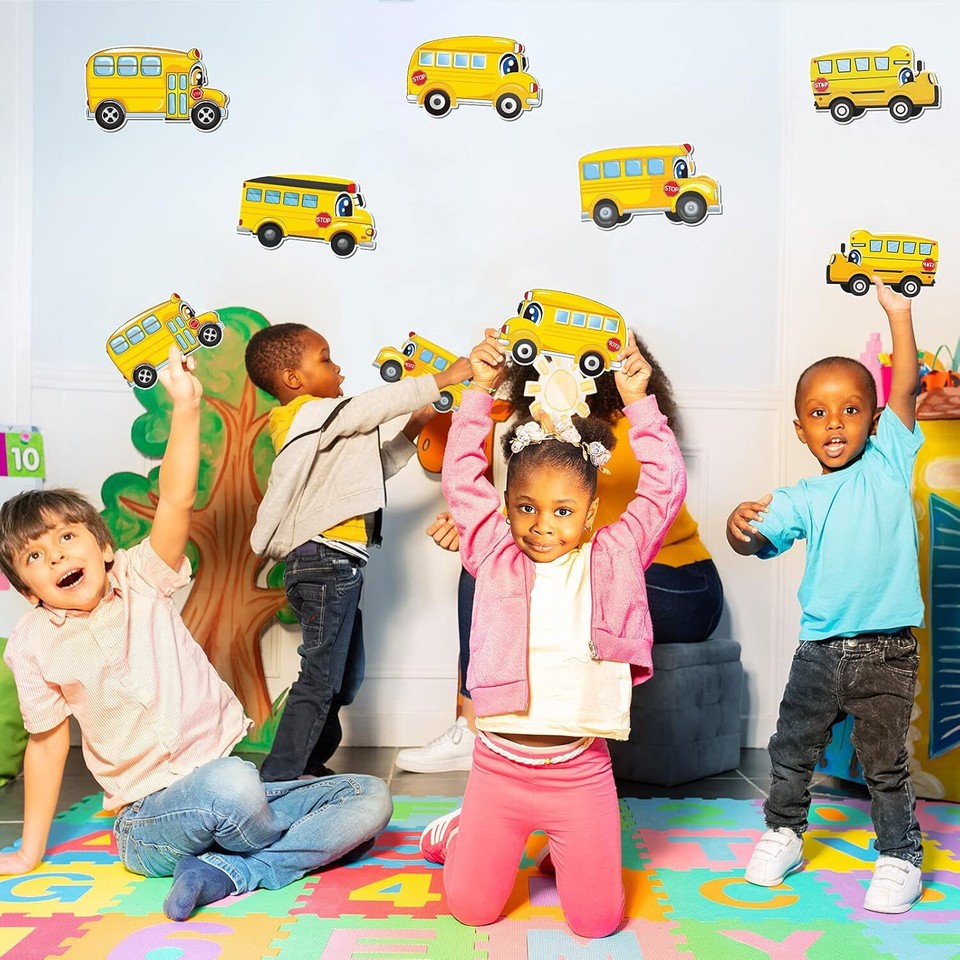 45 Pieces Colorful School Bus Cut-Outs, Accents Paper 6.1 x 3.8 inch | eBay