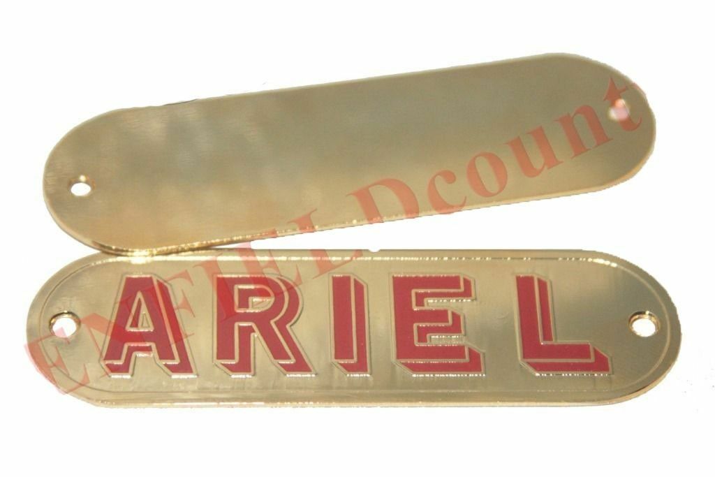 Pair Brass Petrol Gas Fuel Tank Badge Emblem Motif Ariel Motorcycles ...