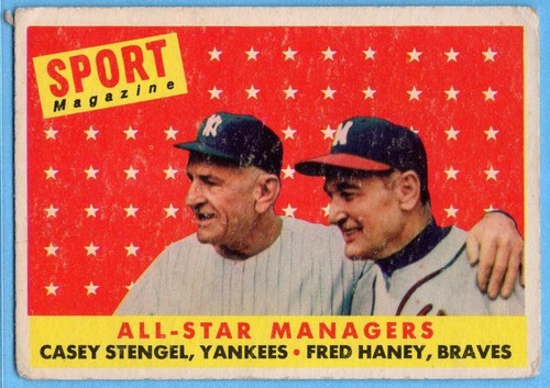 1958 Topps #475 Casey Stengel GOOD+ MARKED Fred Haney Braves Yankees ...