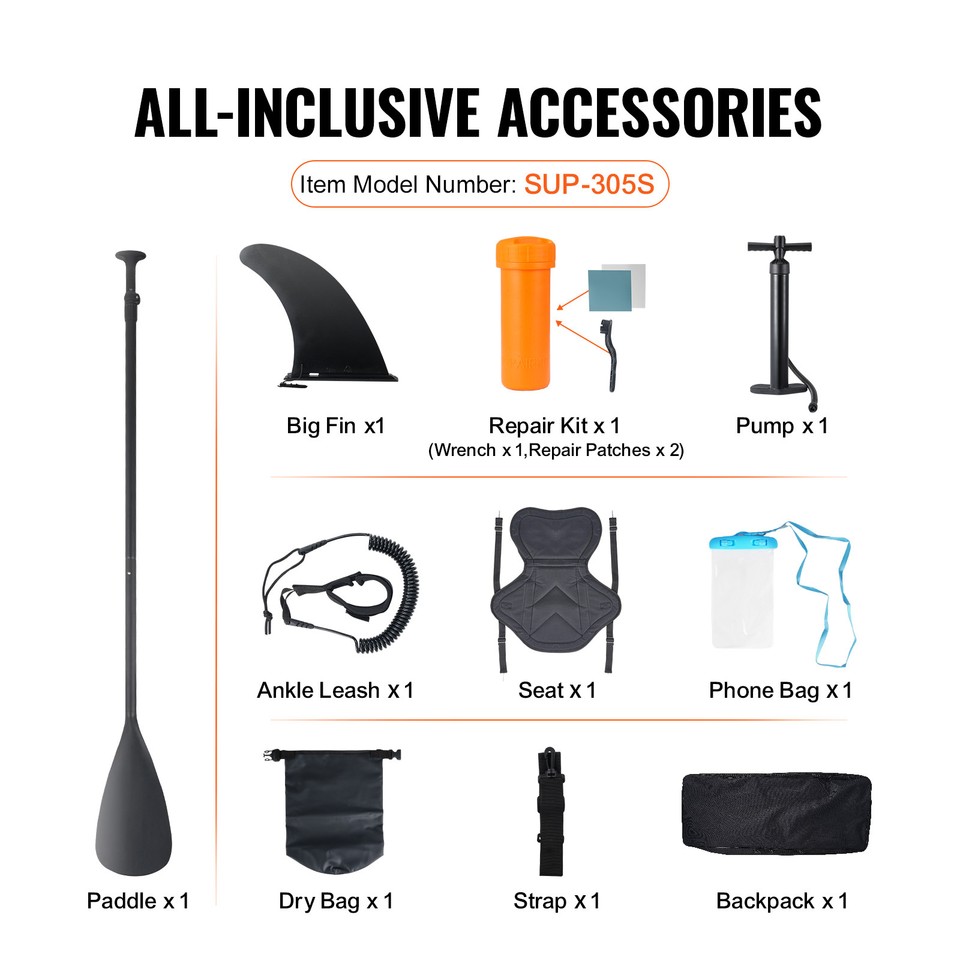 Inflatable Stand Up Paddle Board 10 ft Kayak Board with Seat Accessory ...