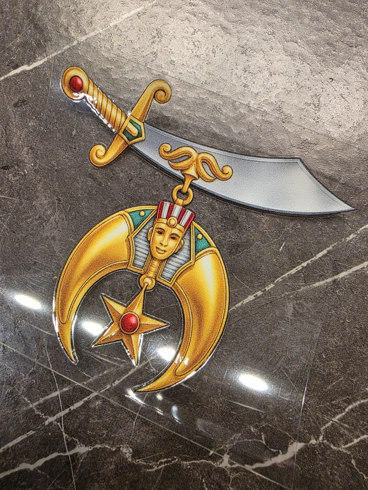 Shriners Crescent & Scimitar Emblem Decal | Masonic UV DTF Transfer ...