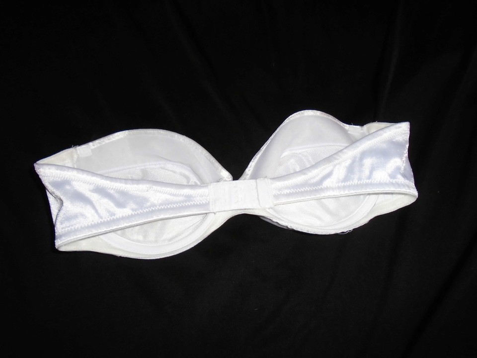 38B White Second Skin U/W Padded Vtg WONDERBRA Strapless Push Up Bra ...