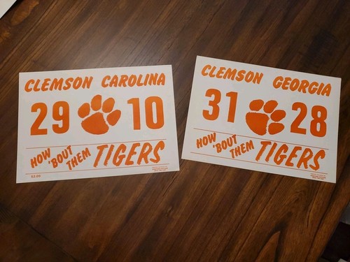 Clemson Tiger's Vs South Carolina Gamecocks And Georgia Score Cards | eBay