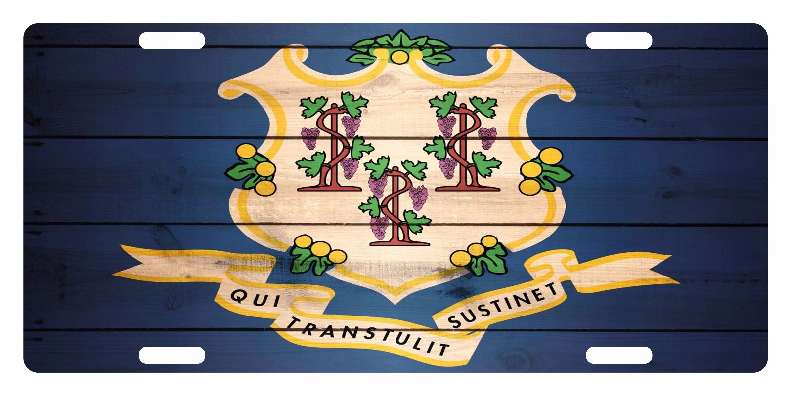 Connecticut State Flag Custom License Plate State Emblem Patriotic ...