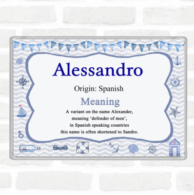 Alessandro Name Meaning Jumbo Fridge Magnet Nautical | eBay UK