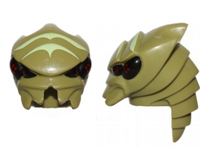LEGO - Minifig Head Alien Buggoid w/ Yellowish Green Stripes and Black ...
