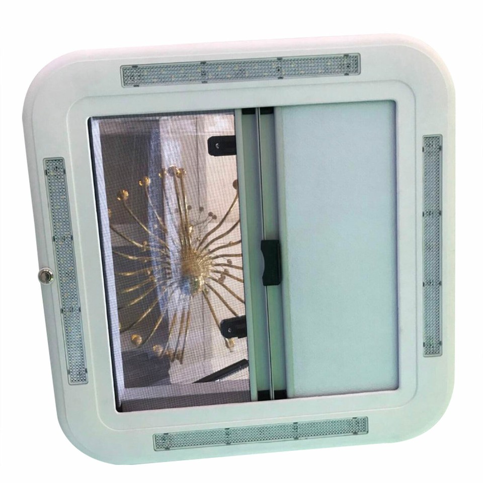 RV Caravan Roof Window w/LED Light Skylight Window Hatch Anti-UV ...