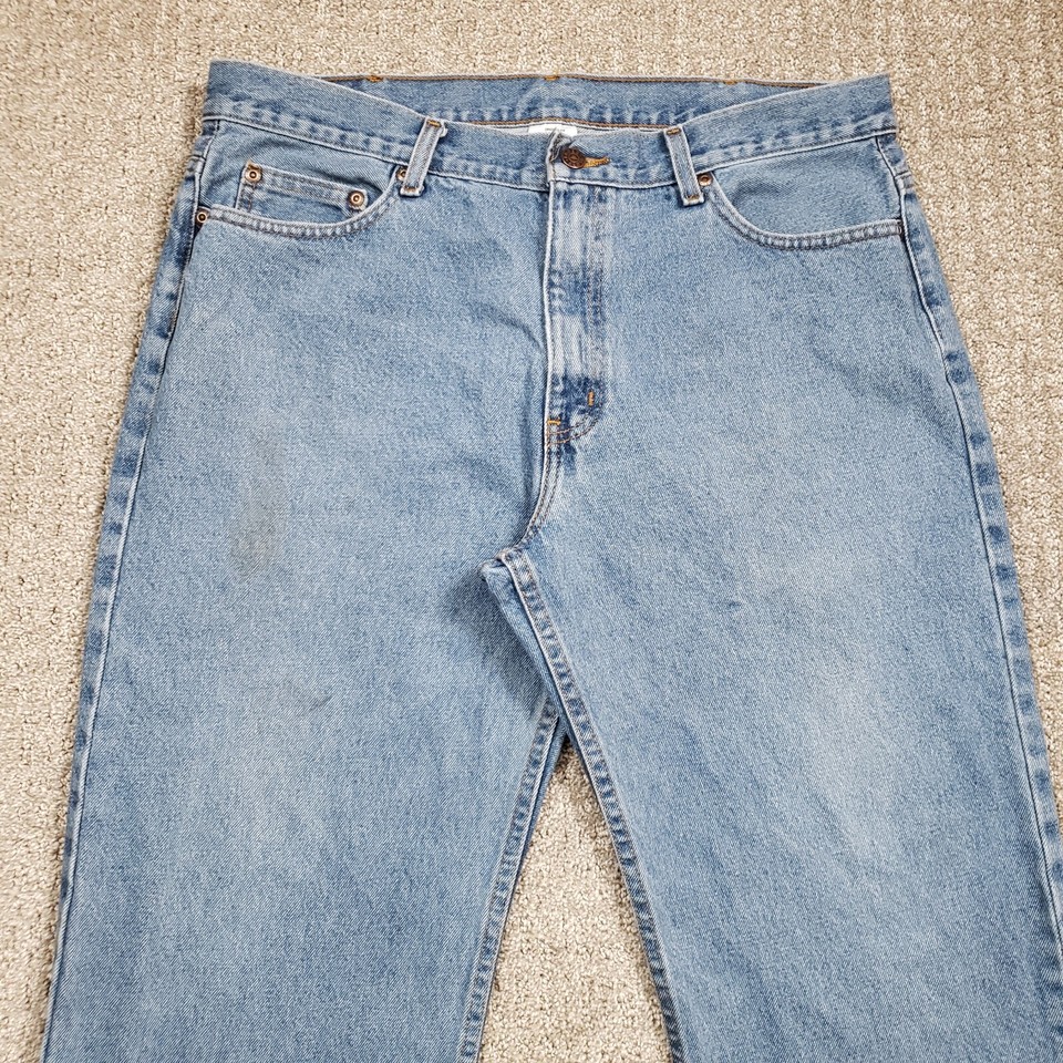 Vintage Y2k Baggy Light Wash Jeans 36x27 Blue Straight Skater Loose Tag ...