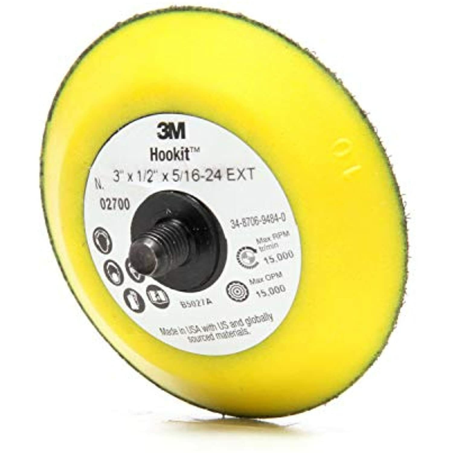 3M Hookit Disc Pad - For Hook and Loop Discs - Use With Random Orbital ...