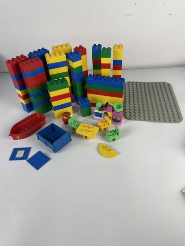 Vintage Lego Duplo Lot 4x2 2x4 8x8 Bricks Blocks Classic Colors 115 ...