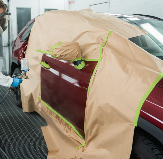 MyLifeUNIT Masking Paper, Automotive Paint Paper Roll with Tape ...