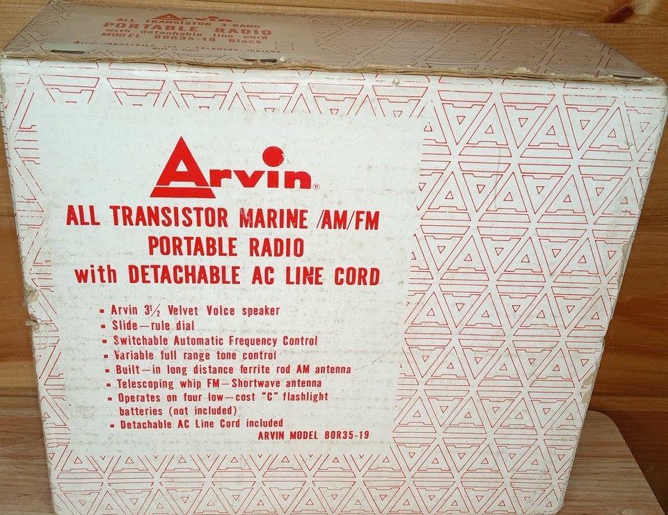 Arvin 80R35-19 AM FM All Transistor Portable Radio New Old Stock Boxed ...