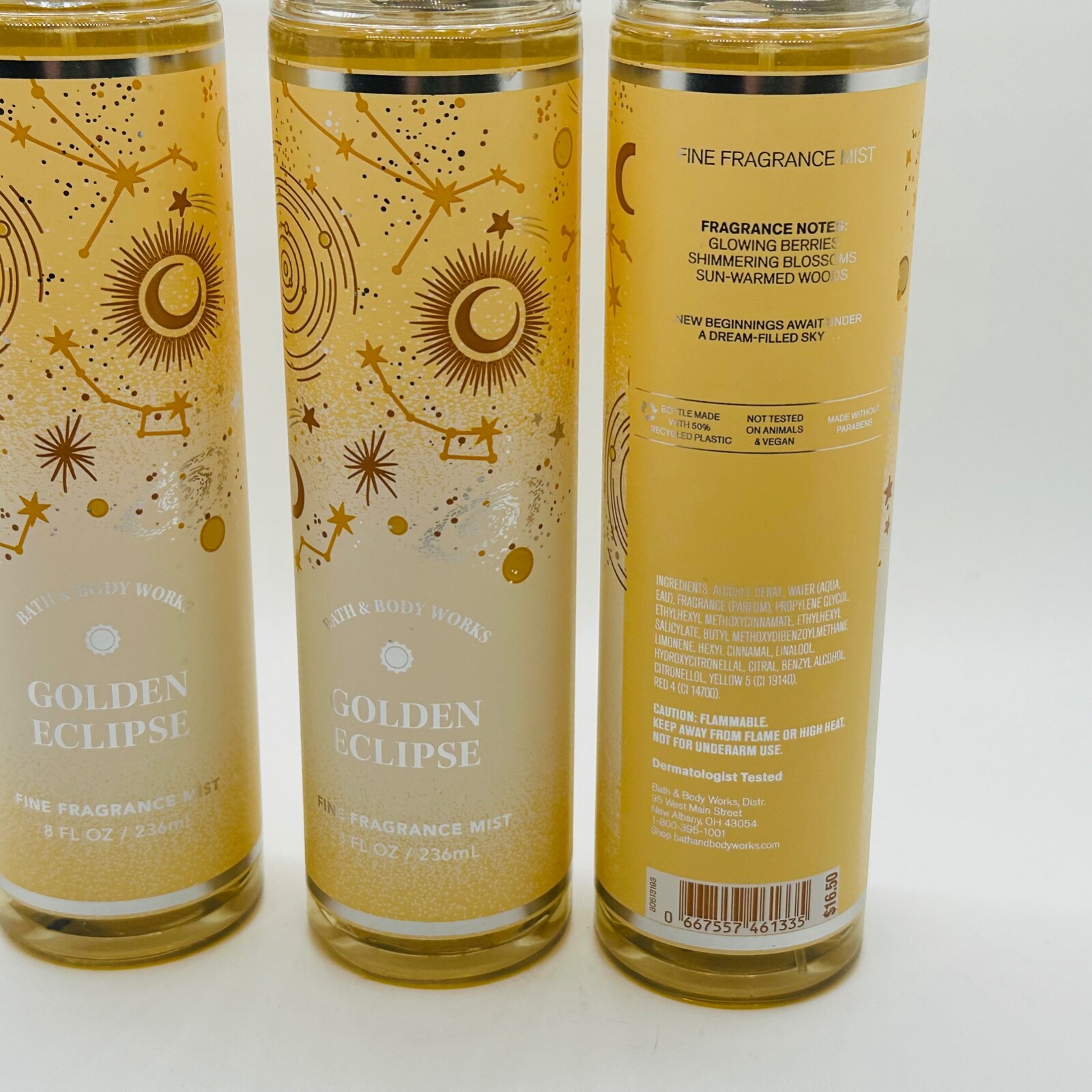 3-Pack Bath & Body Works GOLDEN ECLIPSE Fragrance Mist Spray Full Size ...