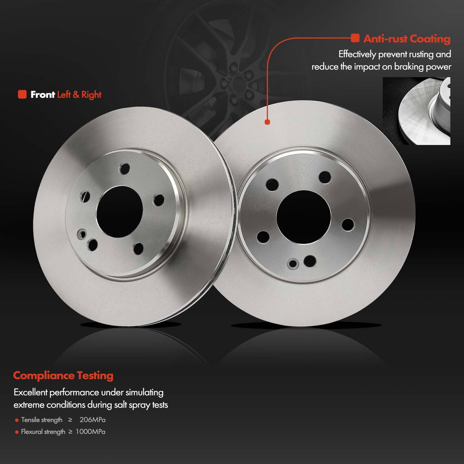 2x Brake Discs Pair 288mm Front for Mercedes-Benz A200 W169 B170 B180 ...