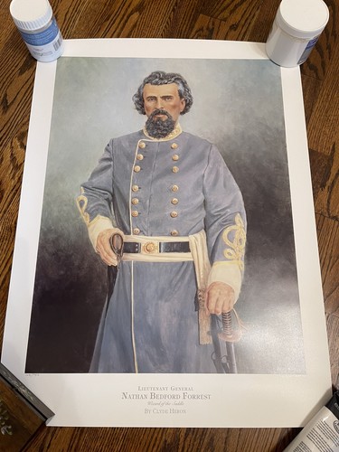 RARE American Civil War art print Lt General Nathan Bedford Forrest ...