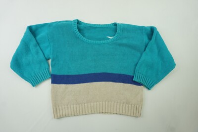 IB Diffusion Sweater Women Large Teal White Raised Embroidered Sorrento ...