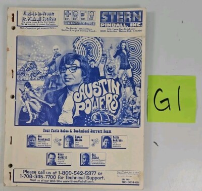 AUSTIN POWERS - Pinball Manual - STERN - OEM Original - Coin Op | eBay