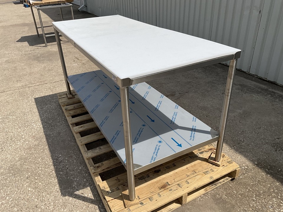 Winholt Stainless Steel Poly Top Work Prep Table 72x30 Butcher Cutting ...