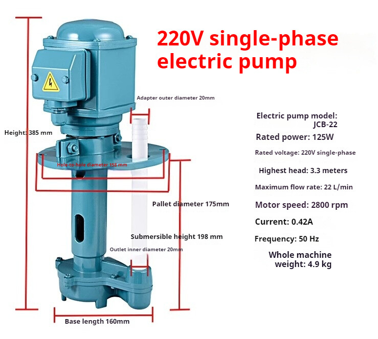 CNC Machine Tool Lathe Cooling Pump Three-phase Electric Cooling Pump ...