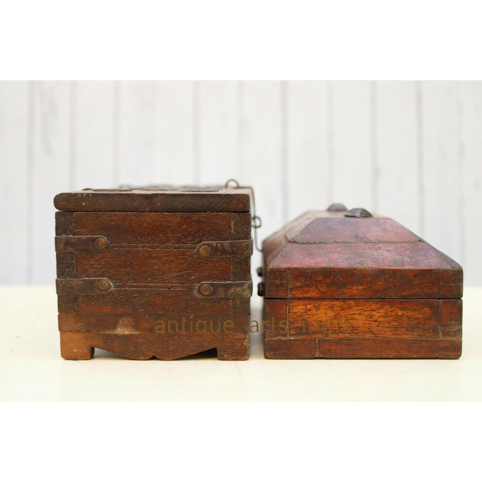 Unique design Antique style wooden iron box for gift and storage set of ...