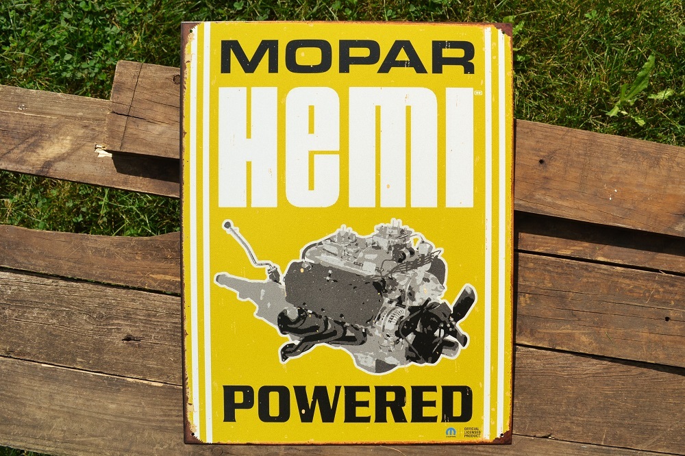 Mopar Hemi Powered Tin Sign - Chrysler - Dodge - Motor - Plymouth ...