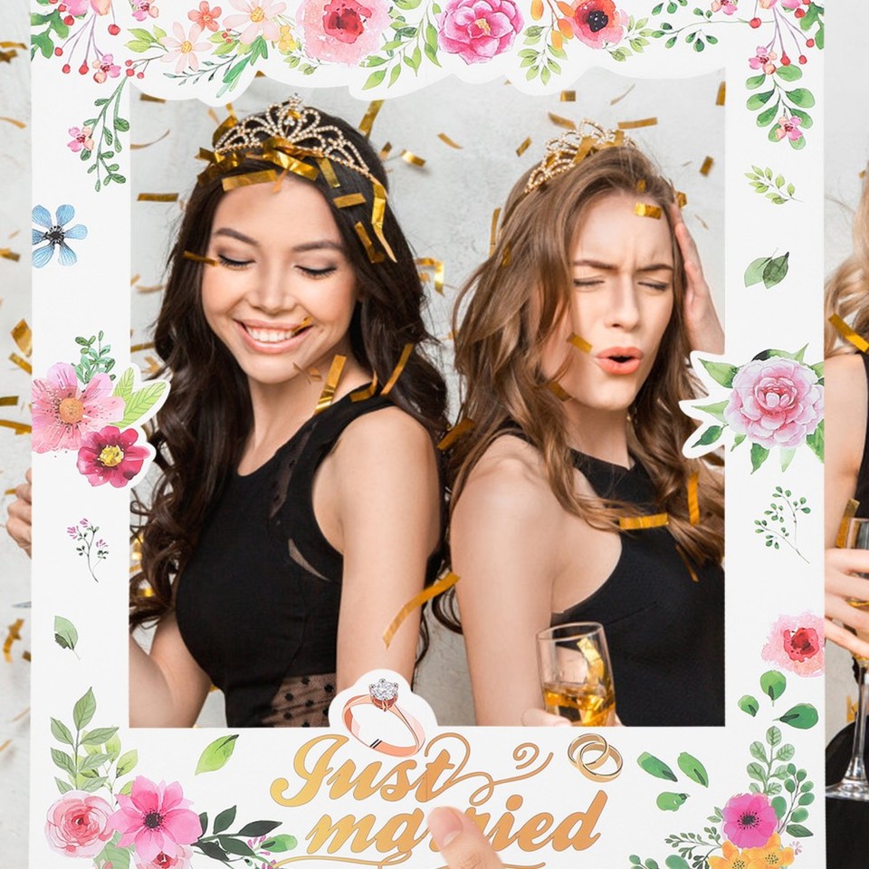 Exquisite Floral Printing Paper Photo Frame Romantic Photo Booth Props ...