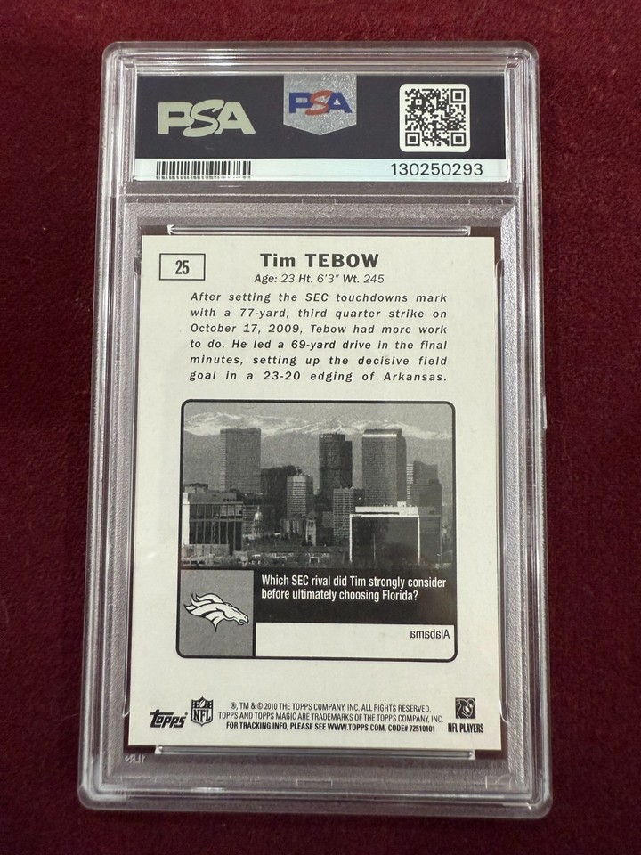 Tim Tebow 2010 Topps Magic Rookie Card RC PSA 10 Gem Mt | eBay