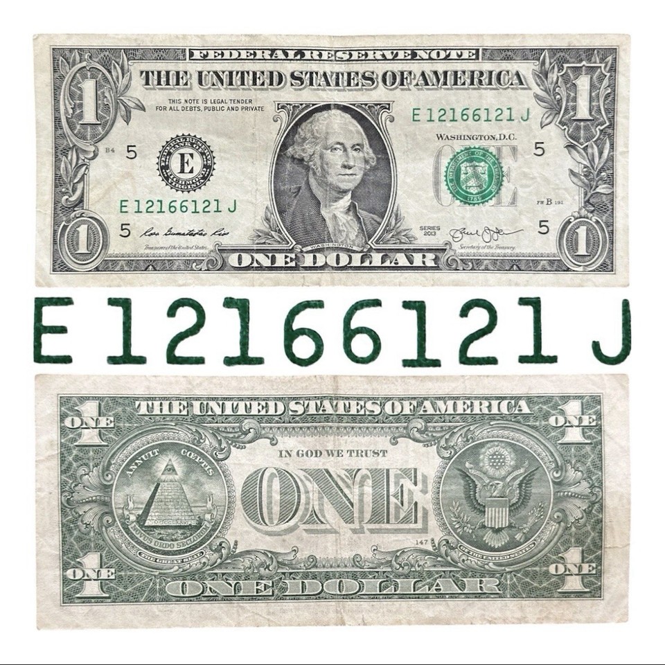 Lot of 5 $1 Bills - Fancy Serial Numbers - Radar Pattern | eBay