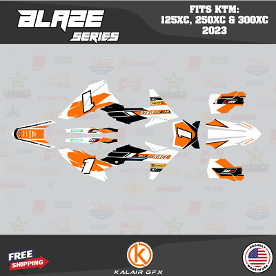 Graphics Kit for KTM 2-stroke 125XC, 250XC & 300XC 2023 Blaze-Orange | eBay