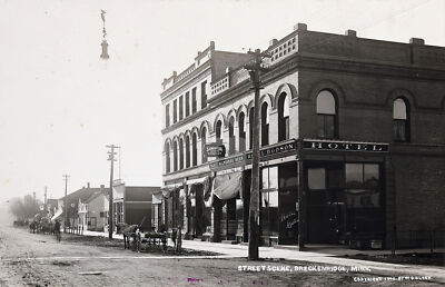 Street scene, Breckenridge, MN Minnesota 1908 RPPC Photo Postcard Copy ...