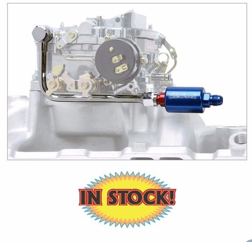 Edelbrock 8134 - Fuel Line / Filter Kit for EPS Carbs - Chrome | eBay