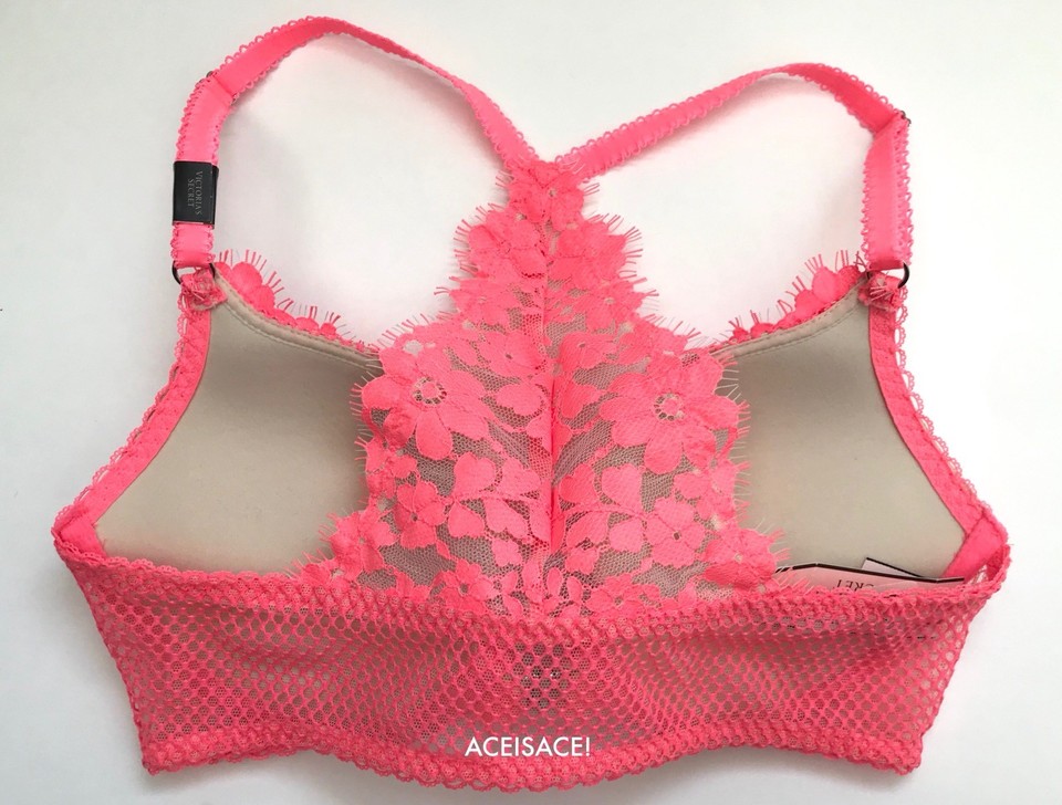 NWT*Victoria's Secret Dream Angels Unlined Demi Racerback BRA--NEON ...