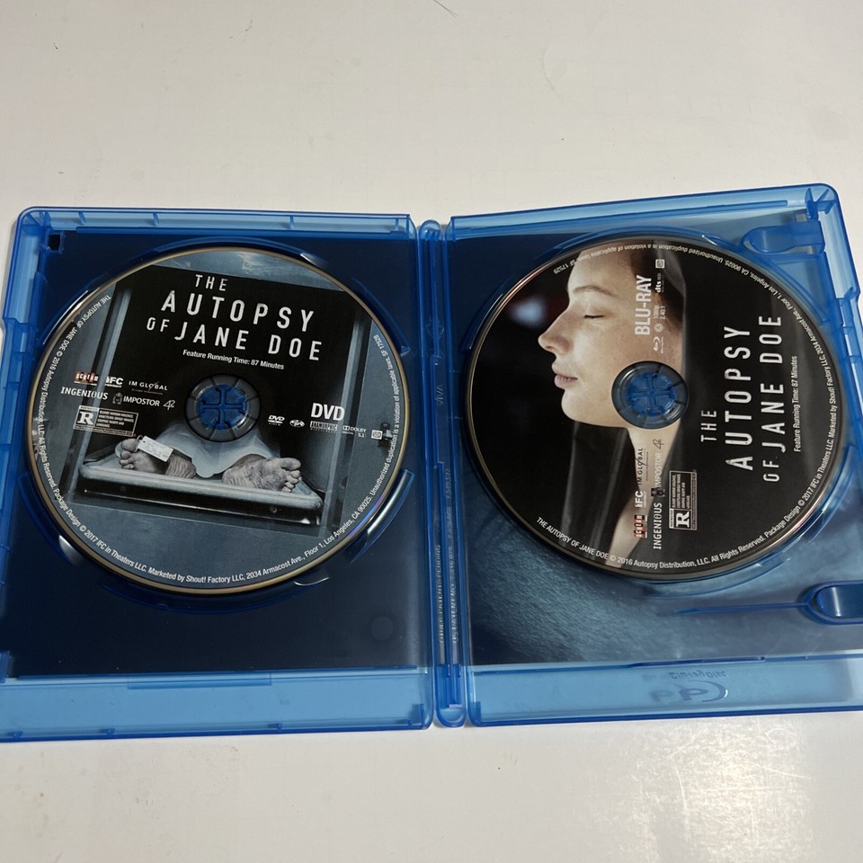 The Autopsy of Jane Doe (Blu-ray, 2016) DVD Combo Pack with Slip Cover ...