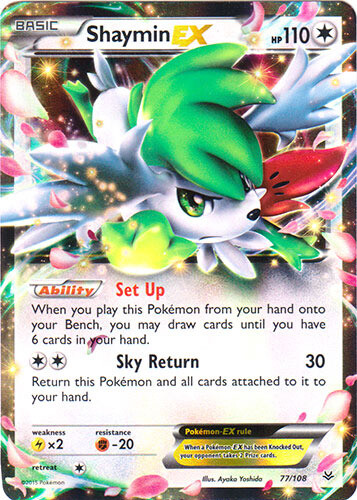 1x Shaymin-EX - 77/108 - Holo Rare ex Lightly Played Pokemon XY ...