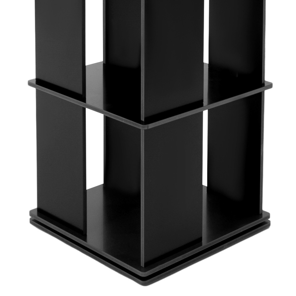 Black Bookcase Storage Shelf 360?? Rotating Bookshelf Freestanding ...