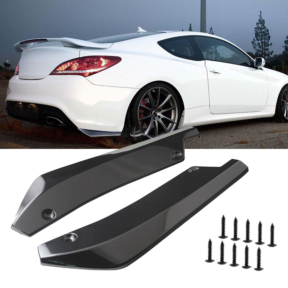 Rear Bumper Lip Diffuser Splitter Canards Gloss Black For Hyundai ...
