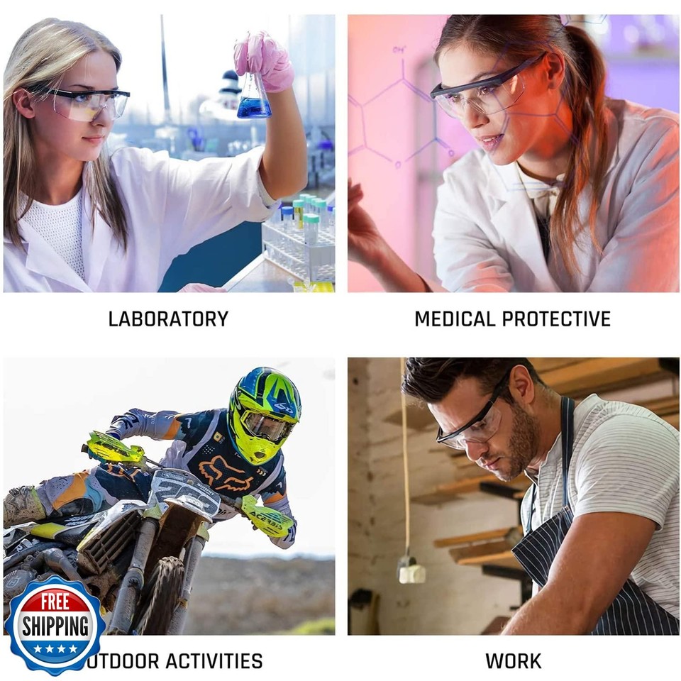 HPYNPES Safety GlassesClear Anti-Fog Goggles Over-Spec Glasses ...