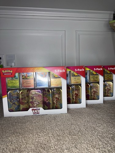 Pokemon Scarlet & Violet 151 Mini Tins 5 Pack sealed Costco bundle (see ...