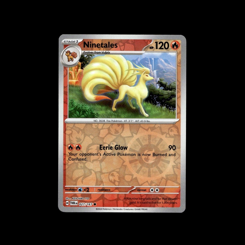 Vulpix Ninetales Pokemon Card! Holo/Reverse Holo EX V Rare Full Art LP ...