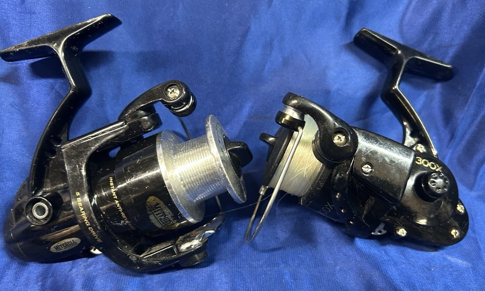 2 Vintage Mitchell 300x Spinning Fishing Reel 5 Bearing drive Parts Or ...