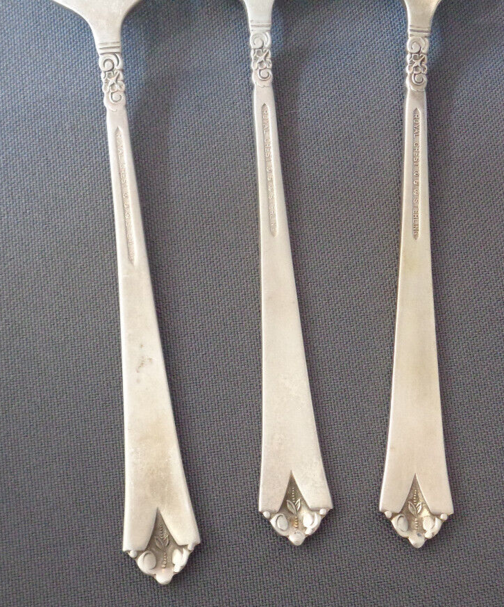 Vintage 1940s Royal Crest Castle Rose Sterling Silver Salad Forks ...