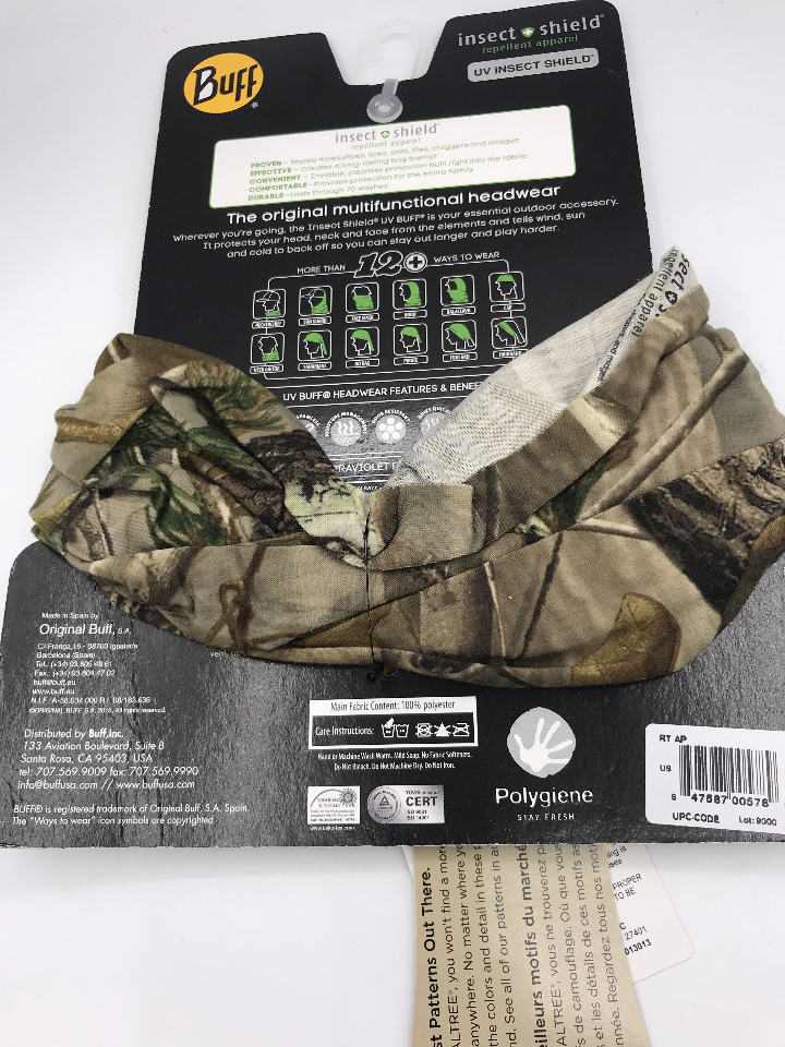 BUFF - INSECT SHIELD - UV REAL TREE TUBULAR BANDANA HEADWEAR MASK SCARF ...