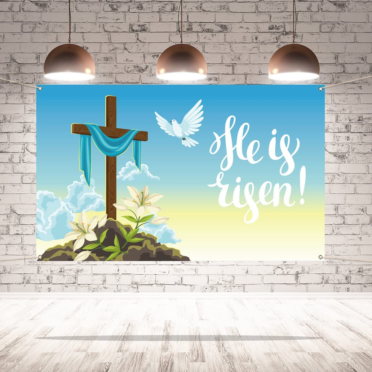 He Is Risen Backdrop Banner Religious Holiday Party Party Photography ...