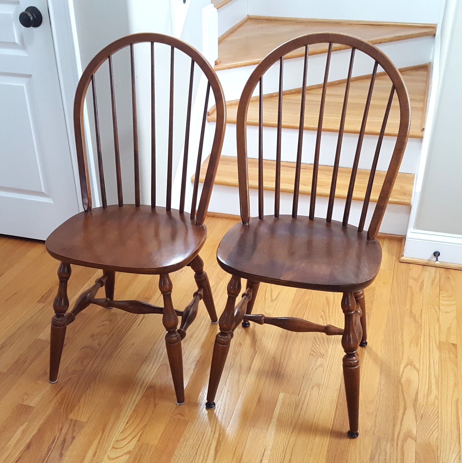 Vintage Pair Moosehead Windsor Chairs Hoop Back Made in Maine Mahogany ...