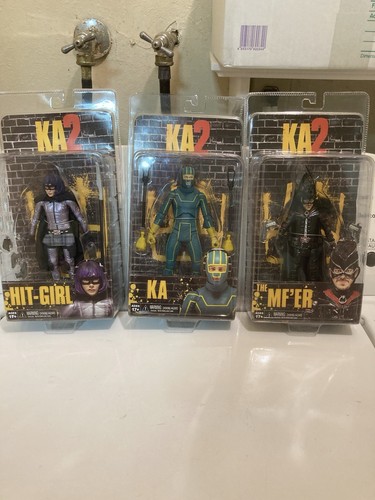 Lot Of Three Neca Kick-Ass 2 KA & The MF’ER & Hit-Girl Action Figures ...